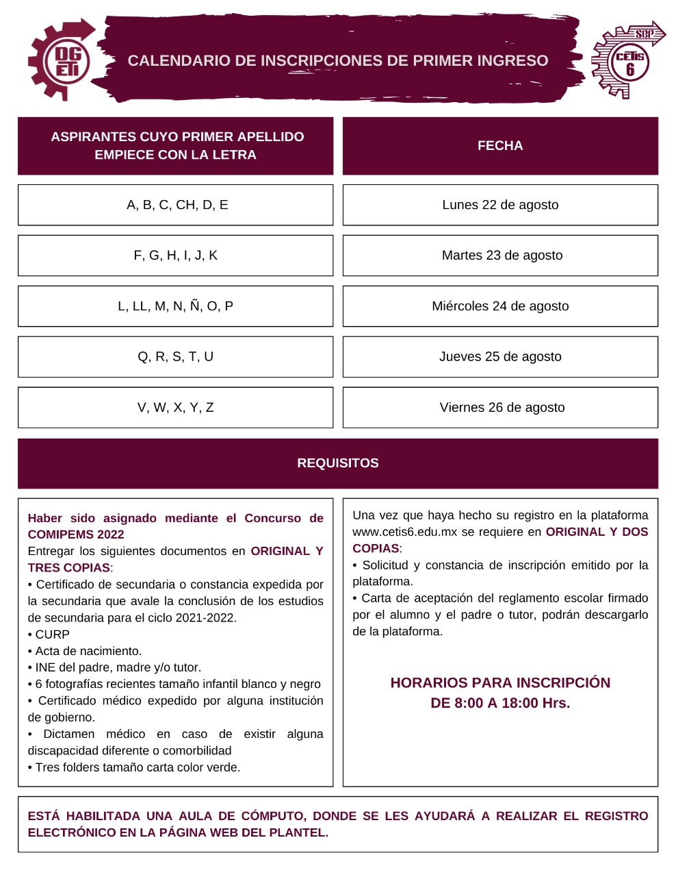 INSCRIPCIONES DE PRIMER INGRESO | CETIS 06 Ignacio Manuel Altamirano