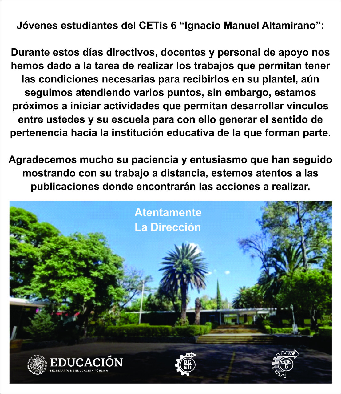 ATENCIÓN ALUMNOS | CETIS 06 Ignacio Manuel Altamirano